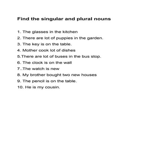 Find the singular and plural nouns.docx | Home Appliances | Home & Garden