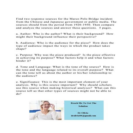 Find two response sources for the Marco Polo Bridge incident from .docx