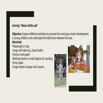 FINE AND GROSS MOTOR ACTIVITIES FOR VERY YOUNG LEARNERS | PPTX