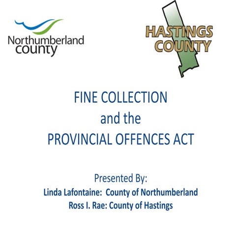 Fine collection and the provincial offences act oemc 2012 | PDF