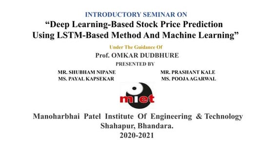 BITCOIN Price prediction using machine learning .pptx | Computing | Technology & Computing