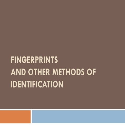 Fingerprint methods & identification. pptx | PPT