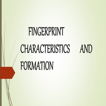 FINGERPRINT CHARACTERISTICS AND FORMATION - Copy.pptx | Geography | Science