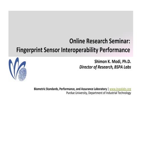 Fingerprint Interoperability Seminar | PPT