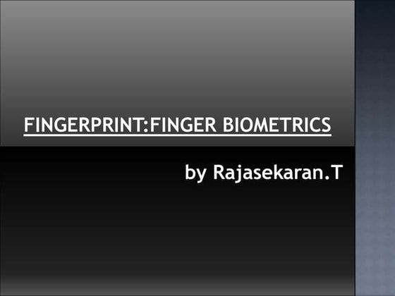 Fingerprint classification rules | PPT