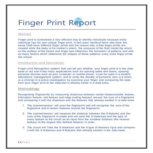 Finger prints report | PDF