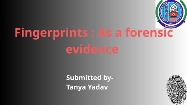 fingerprint characteristics | PPTX