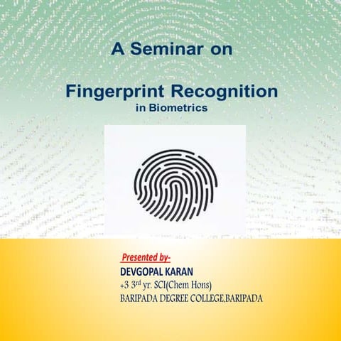 Fingerprint seminar | PPT