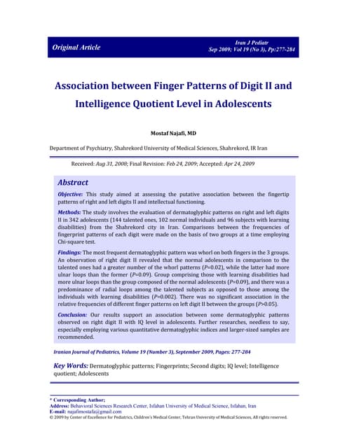 DERMATOGLYPHICS | PPTX