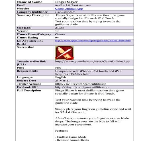 Finger slayer. | DOC