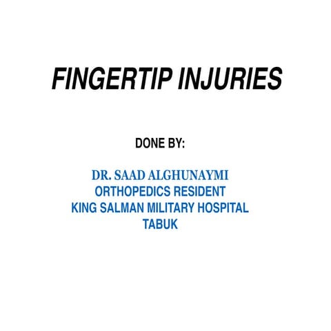 Fingertip injury | PDF