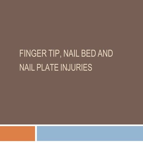 FINGER TIP INJURIES. There complete evaluation and management | PDF