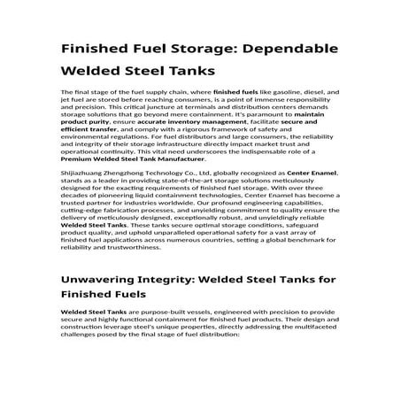 Finished Fuel Storage Dependable Welded Steel Tanks.docx