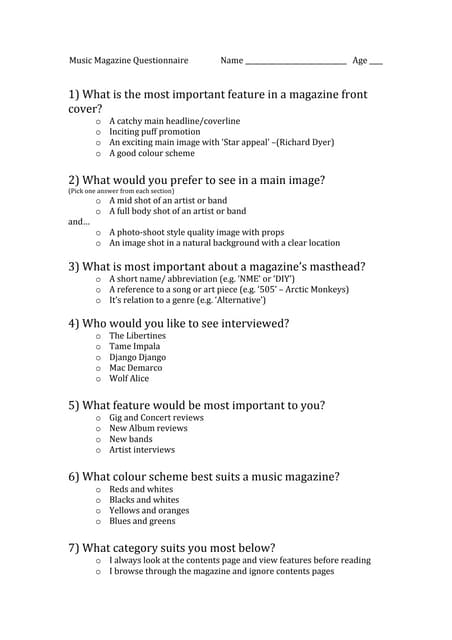Questionnaire responses | PPTX