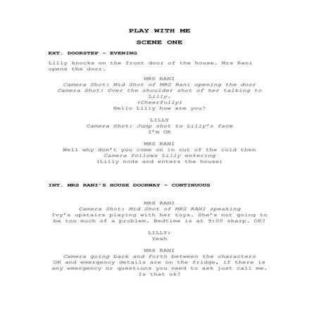 PLAY WITH ME script | DOCX | Photography | Arts and Crafts
