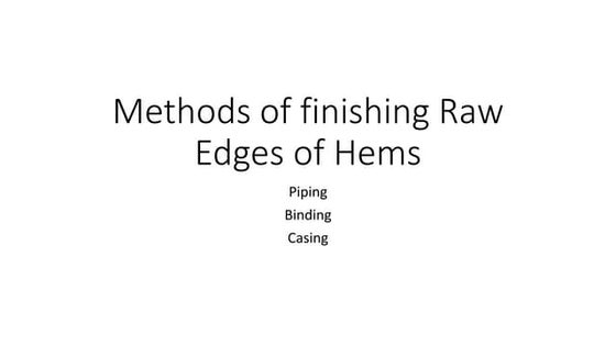 Types of Facings in sewing | PPTX | Needlework | Arts and Crafts