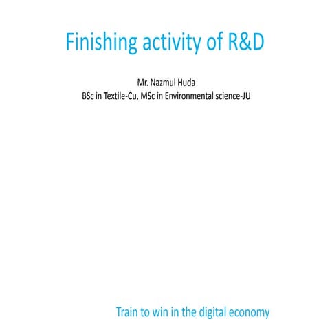 Finishing section training module for r&d | PPTX