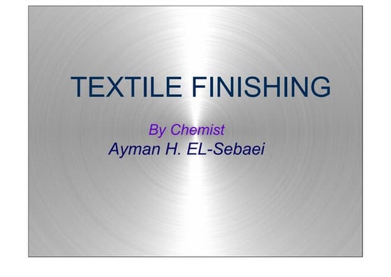 Textile finishing | PPTX