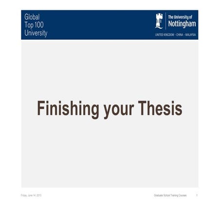 Finishing your thesis | PPT