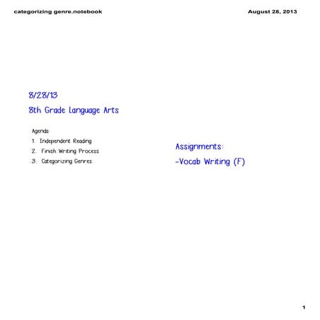 Genre overview 8th grade 8 27-13 | PDF