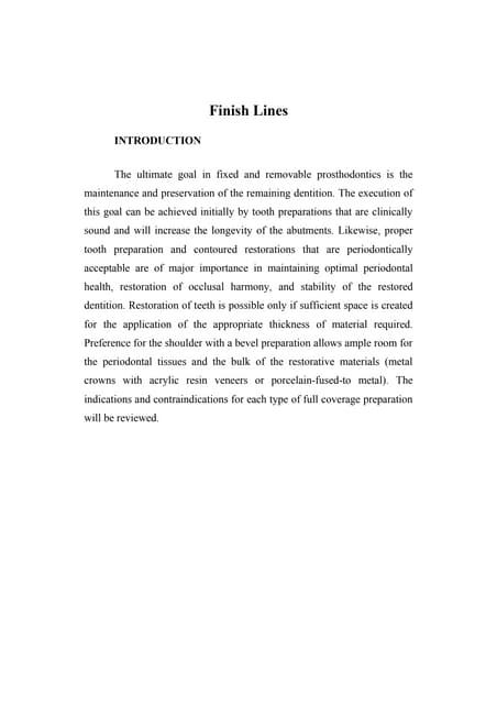 Different gingival finish lines (margins) of crowns and bridges | PPTX