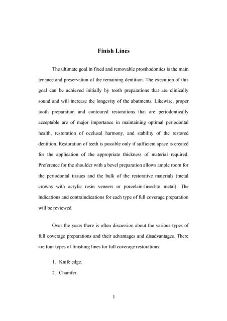 Different gingival finish lines (margins) of crowns and bridges | PPTX