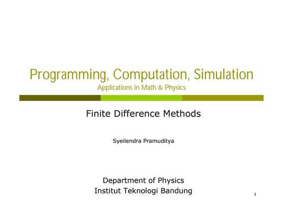Finite Difference Method Ppt