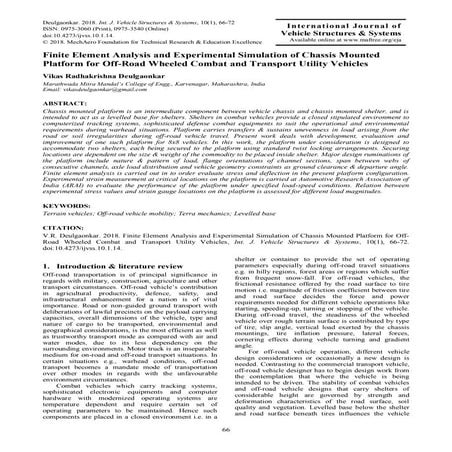 Finite element analysis and experimental simulation of chassis mounted ...