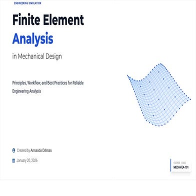 Finite Element Analysis (FEA) in Mechanical Design Workflow, Meshing ...