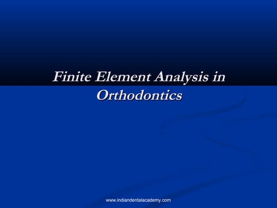 Introduction To Finite Element Analysis Pptx