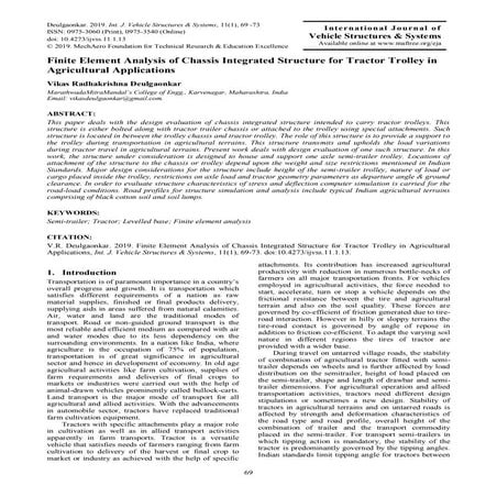 Finite element analysis of chassis integrated structure for tractor ...