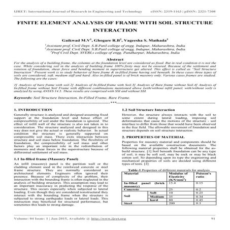 Finite element analysis of frame with soil structure interaction | PDF