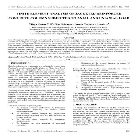 Finite Element Analysis Of Jacketed Reinforced Concrete Column