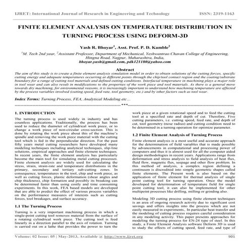 Finite Element Analysis On Temperature Distribution In Turning Process Using Deform 3 D Pdf