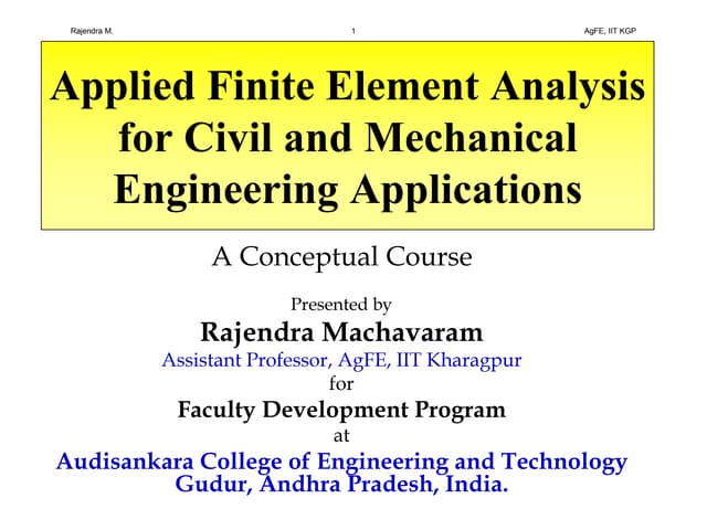 General steps of the finite element method | PPTX