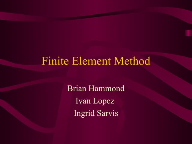 General steps of the finite element method | PPTX