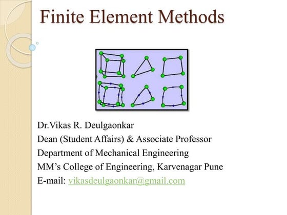 Introduction To Finite Element Analysis Ppt