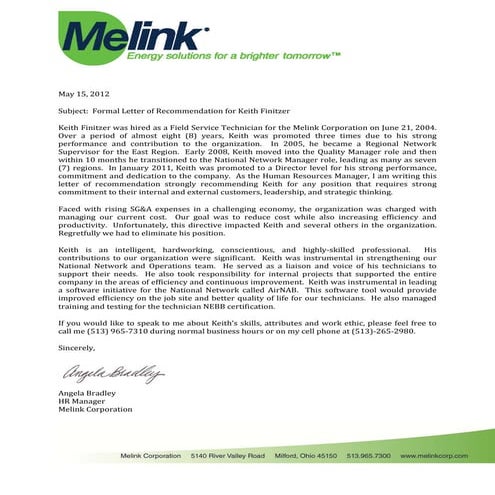 Hr generalist recommendation letter | PPT