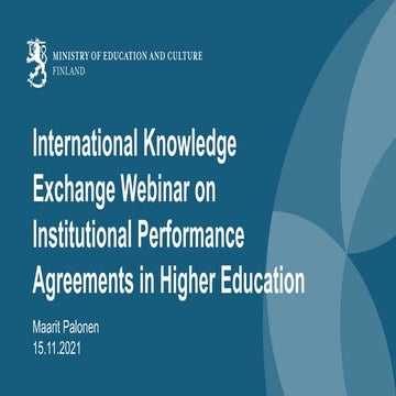 Performance Agreements in Higher Education in Finland | PDF