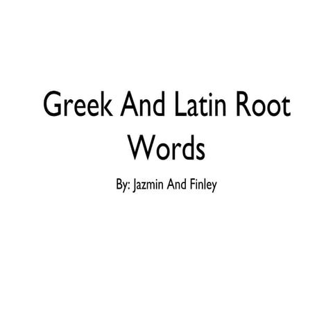 Finley and jazmin root words | PPT