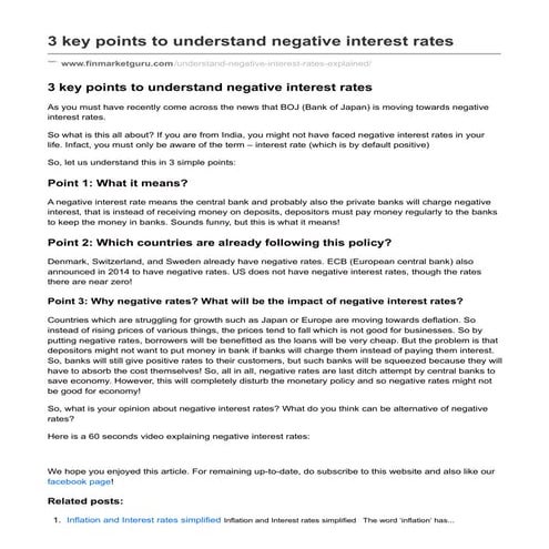 Negative interest rates | PDF