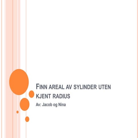 Volum og obverflate av en sylinder | PPTX