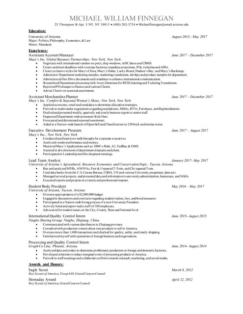 GWSB Resume-WEI CHEN | DOCX | Business Administration | Business