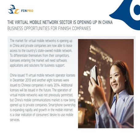 Finpro market opportunity virtual mobile networks china | PDF