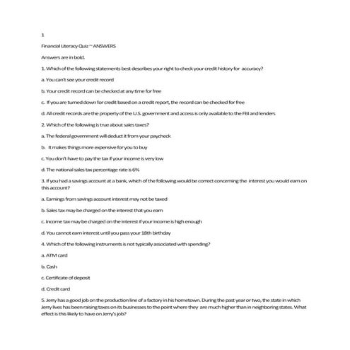 Australian Lifeskills - Credit Cards Level 2 | PDF