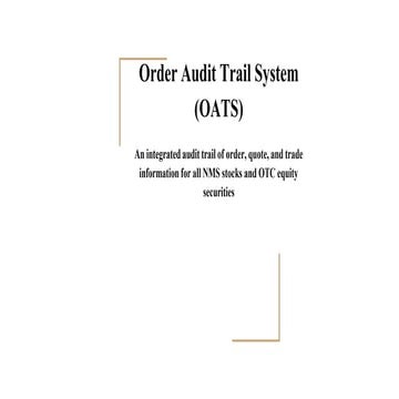 Finra order audit trail system (OATS) | PPTX