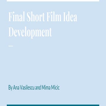 Short Film Story Idea Development | PPTX