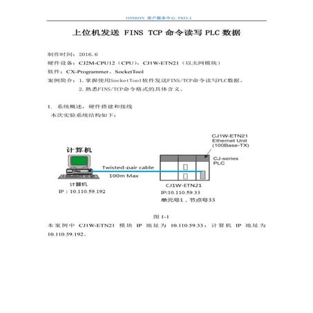 上位机发送FINSTCP命令读写PLC数据.pdf