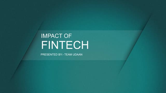 Role of fintech in banking | PPTX | Financial Industry | Industries