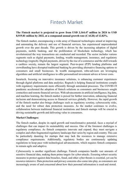 Fintech Market Global Trends and Forecast Analysis (2023-2032) | PDF Fintech Market Global Trends and Forecast Analysis (2023-2032) | PDF